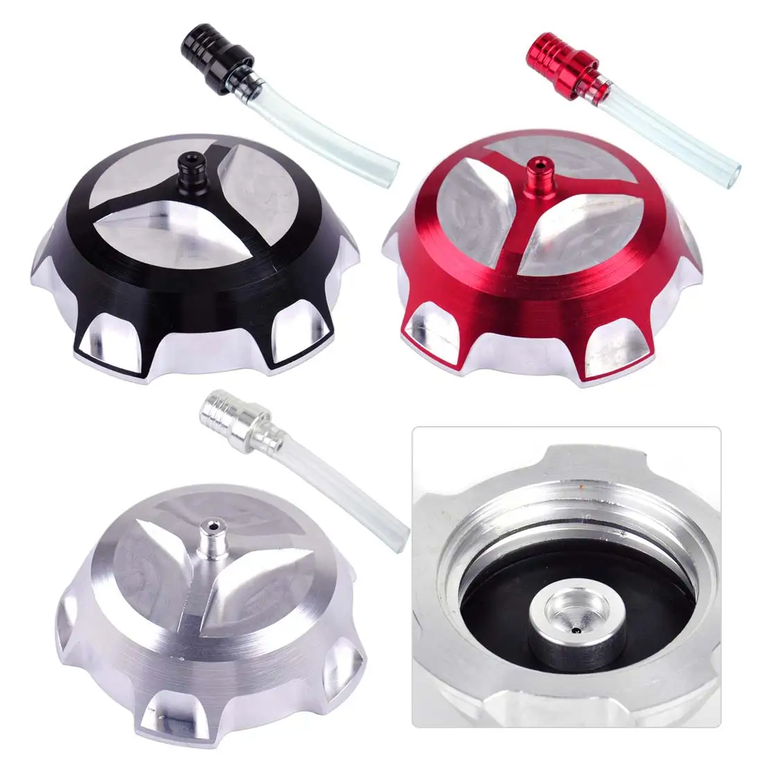 Fuel Tank Vent 6x Motorcycle Gas Fuel Top Cap Valve Vent Breather Hose ...