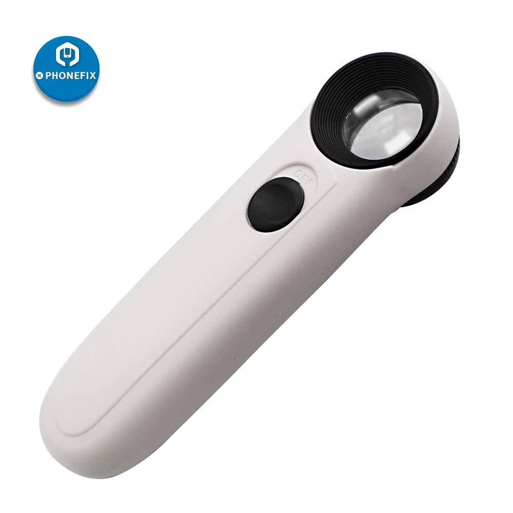 LED Light Handheld 40 Times HD Magnifier Glass PCB Circuit Board repair ...