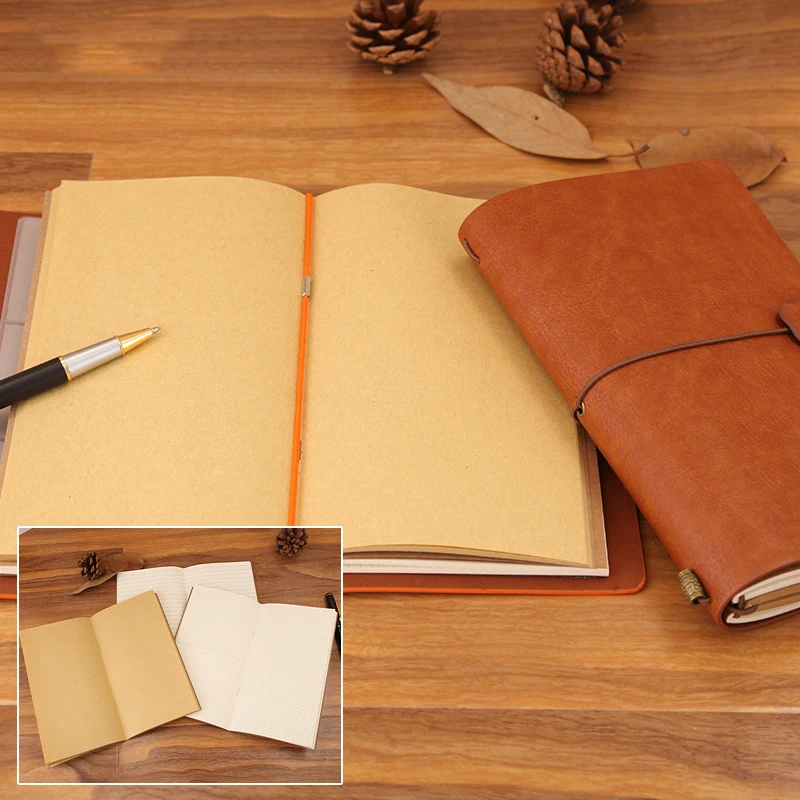 A6 PU Leather Vintage Notebook Filler Paper Portable Journal Daily A6 PU Leather Vintage Notebook Filler Paper Portable Journal Daily