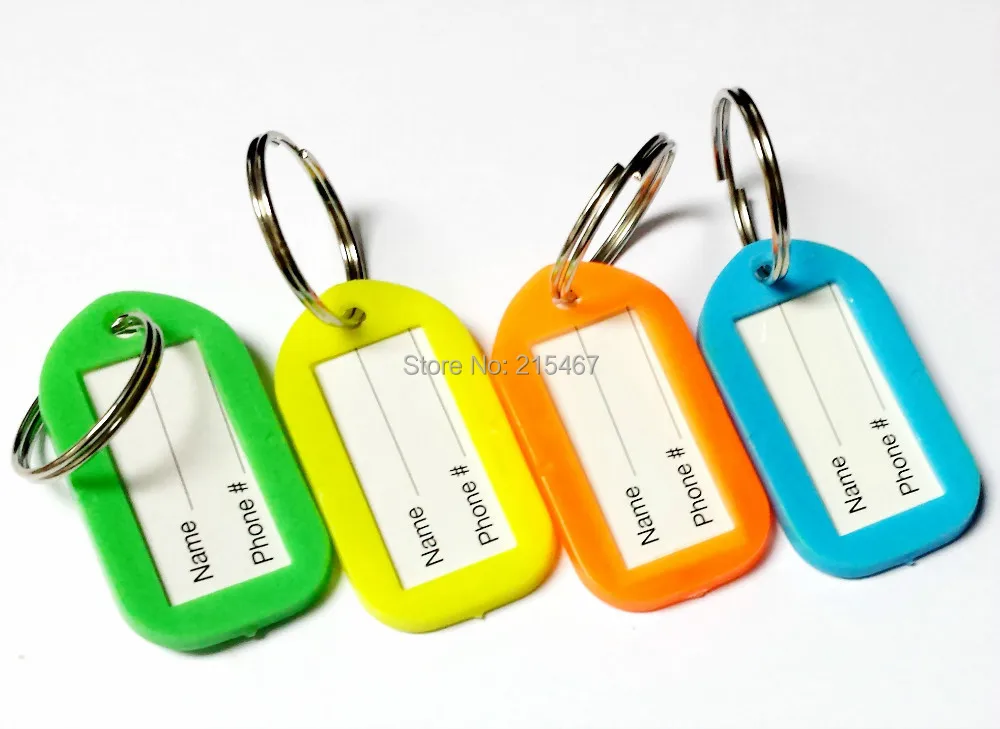 Aliexpress.com : Buy 10X Colorful Name Tag Key Ring Holder ...