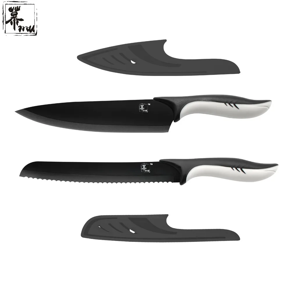 MU Brand High Grade Kitchen Knives 2 Piece Set 8 Inch Chef Bread Knife ...