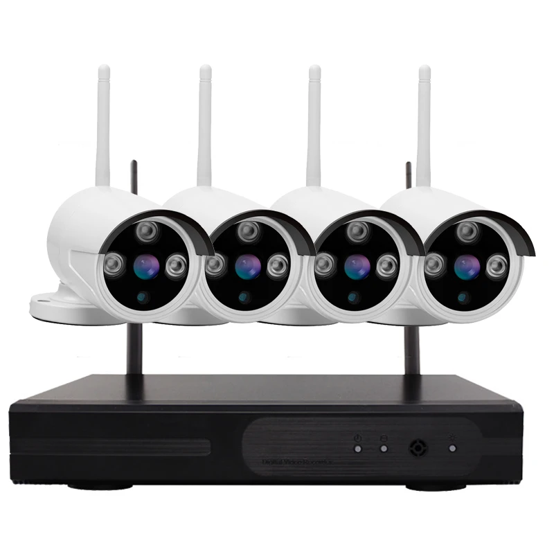 Plug & Play P2P 4CH Wireless NVR Kit P2P 720P HD Outdoor IP Video ...