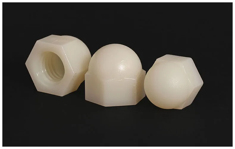 500PCS x M3 DIN1587 ROHS QUALITY WHITE Nylon Nut Plastic Cap Nuts Decorative Acorn Nut Nylon Hex ...