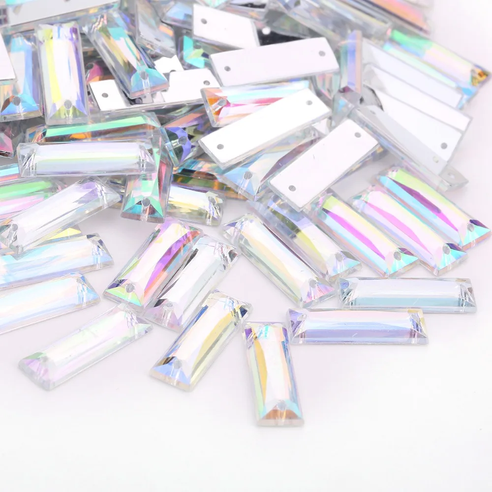 7-21mm-50pcs-rectangle-Acryl-Glitter-Rhinestone-Flatback-Crystal-Sew-On ...