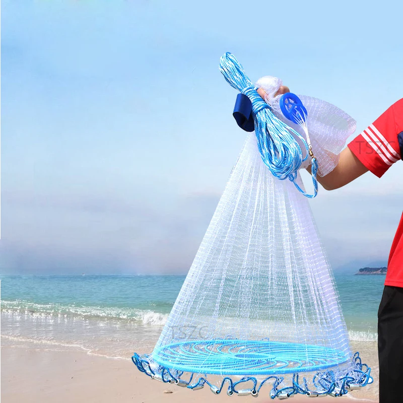 Red de pesca fundida a mano, herramientas de pesca de malla pequeña al ...