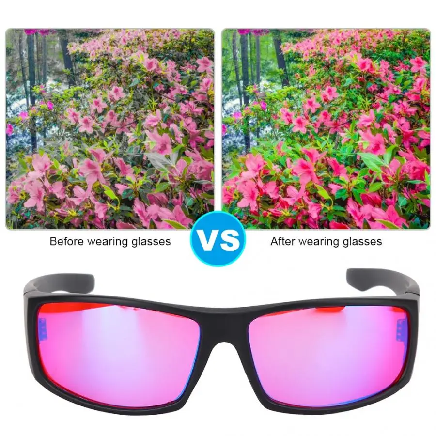 Red Green Color Blindness Weakness Glasses Anti-UV Color Blind Eyesight ...