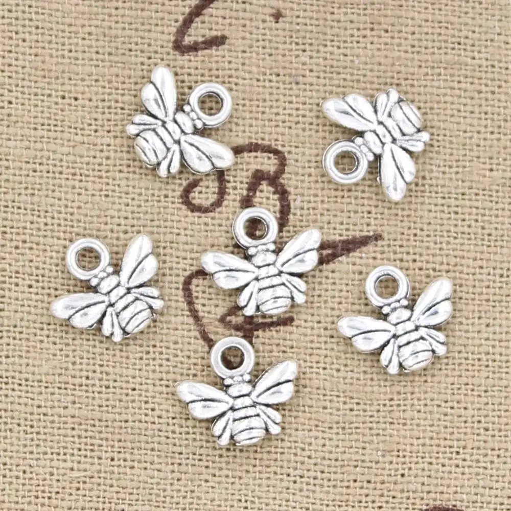 100-Uds-De-abalorios-de-abeja-10x11mm-Color-plateado-bronce-colgantes ...