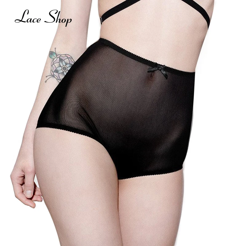 Laceshop New Fashion Women Black Lace Sexy Translate Nets Underwear