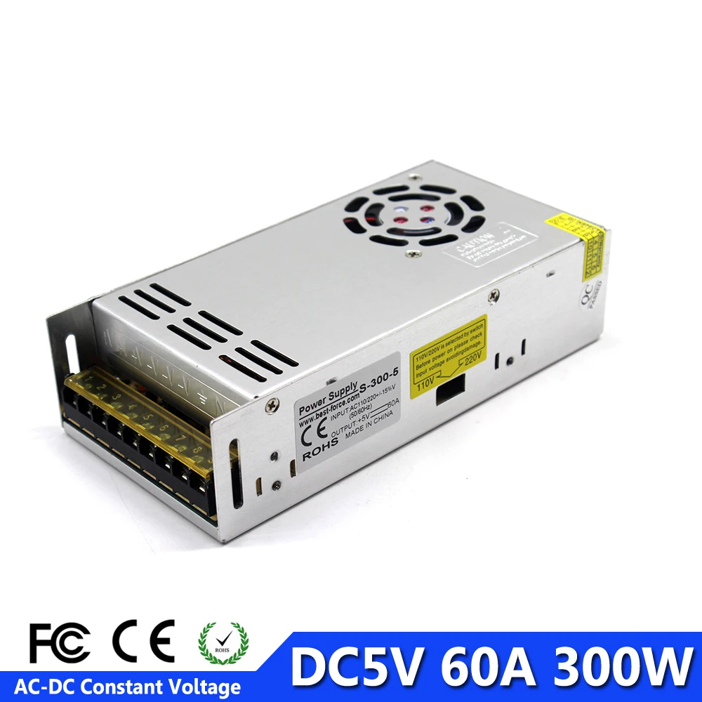 300W-5V-60A-Small-Volume-Single-Output-Switching-power-supply-Driver ...