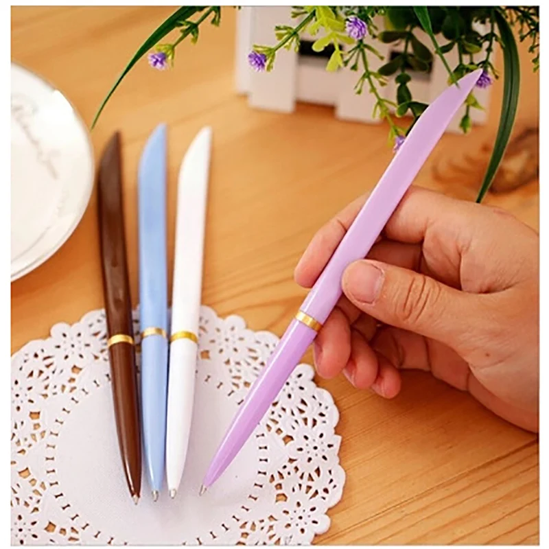 5 pcs Ballpoint Pen Multicolor 0.5mm Blue Ink Pen Knife Shape Office ...