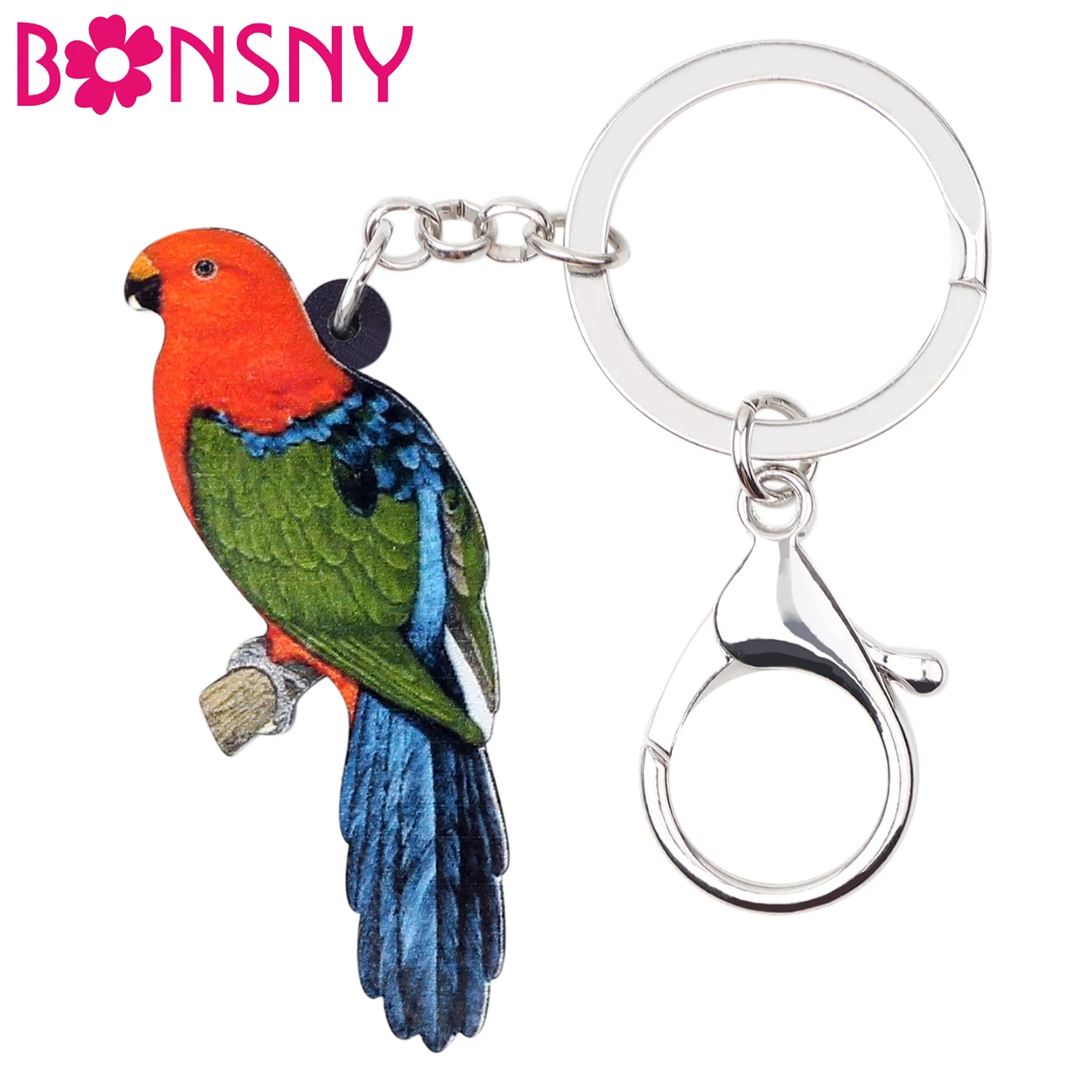 Bonsny Acrylic Tropic Jungle Parrot Bird Key Chains Keychains Pendant ...