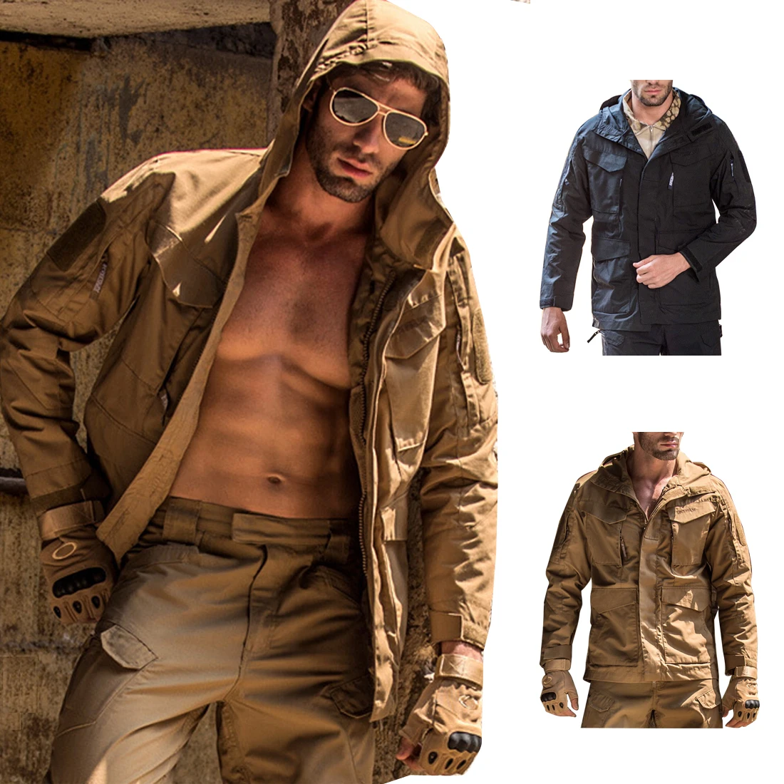 Casual Military Tactical Jacket Lightweight Vintage M65 Coat Spring ...