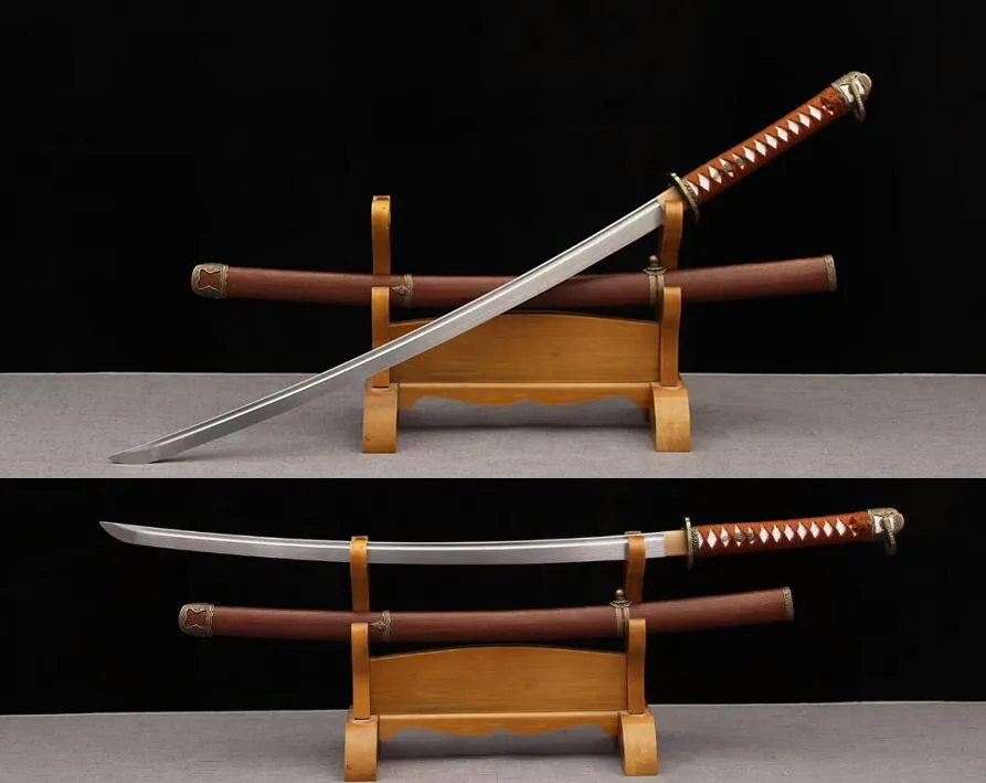 Folded Damascus Steel Sharp Japanese Sword Samurai Katana 98 Japan ...