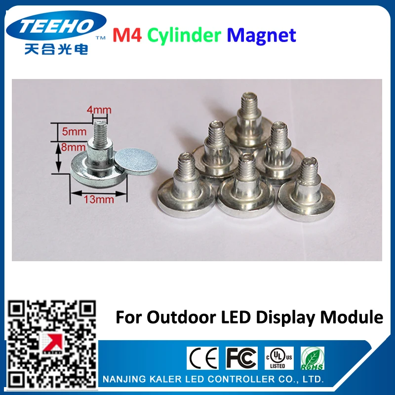 ready to ship 100pcs/lot M4 Cylinder magnets for outdoor Full color LED ...