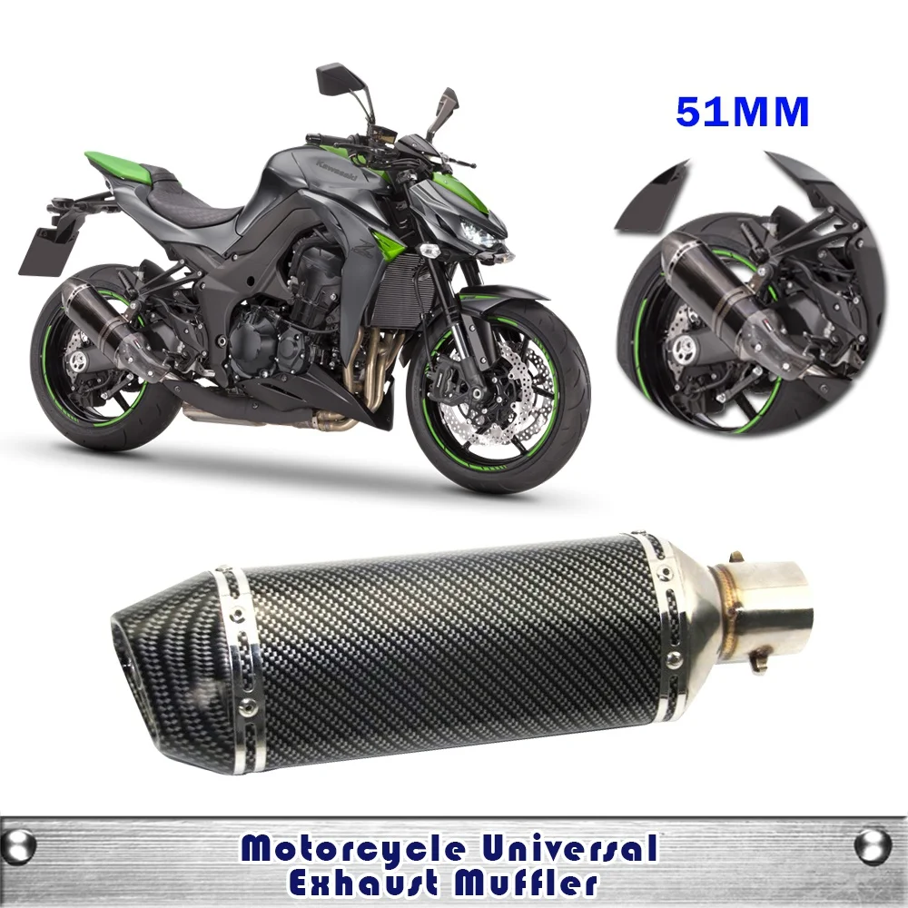 51mm Universal Modified Motorcycle Exhaust Muffler Scooter Exhaust pipe ...