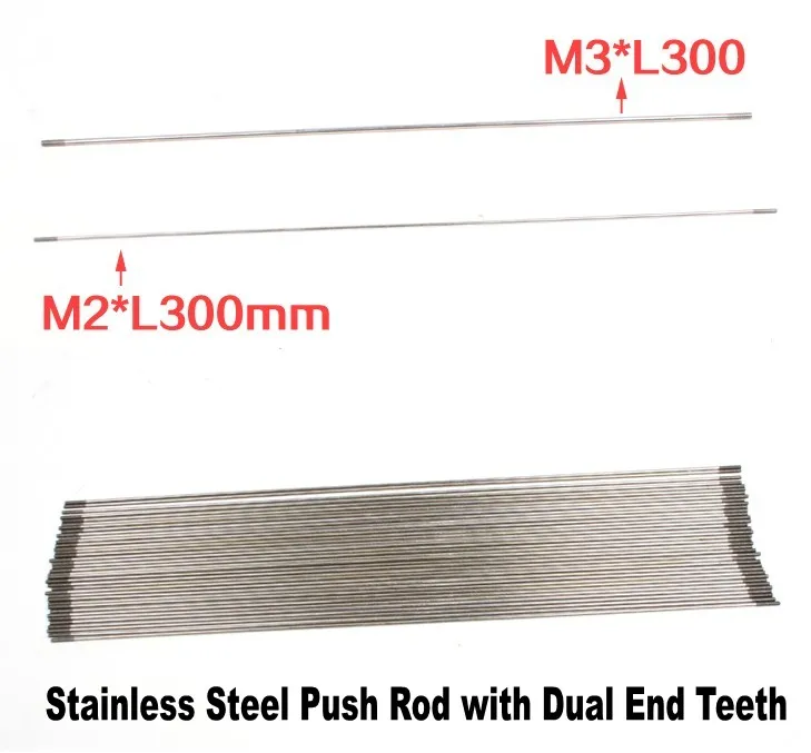 3pcs M2 M3 Stainless Steel Push Rod With Dual End Teeth For Servos 30cm ...