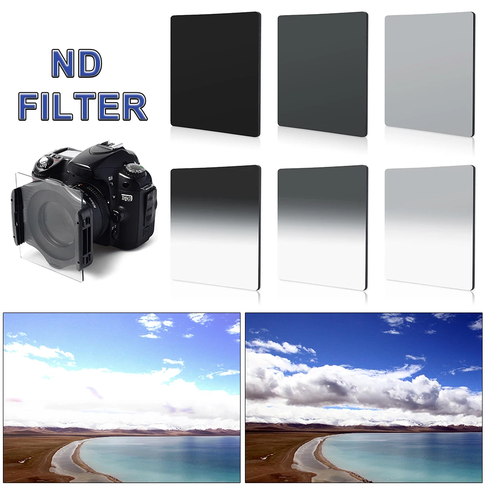 Graduated Filter ND2 ND4 ND8 Neutral Density Full Color Filter for ...