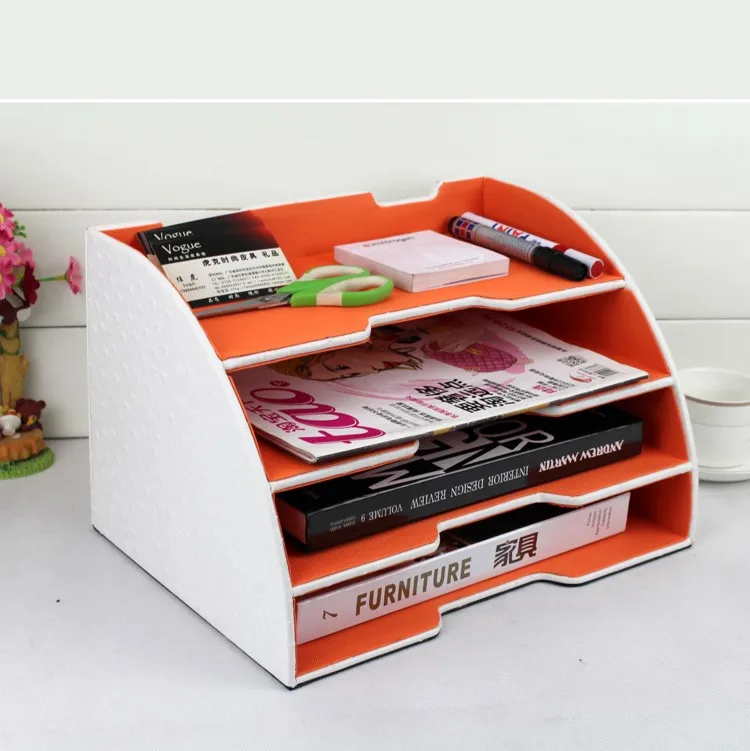 Aliexpress.com : Buy 4 Layer Arc Wood Leather Desktop Office File