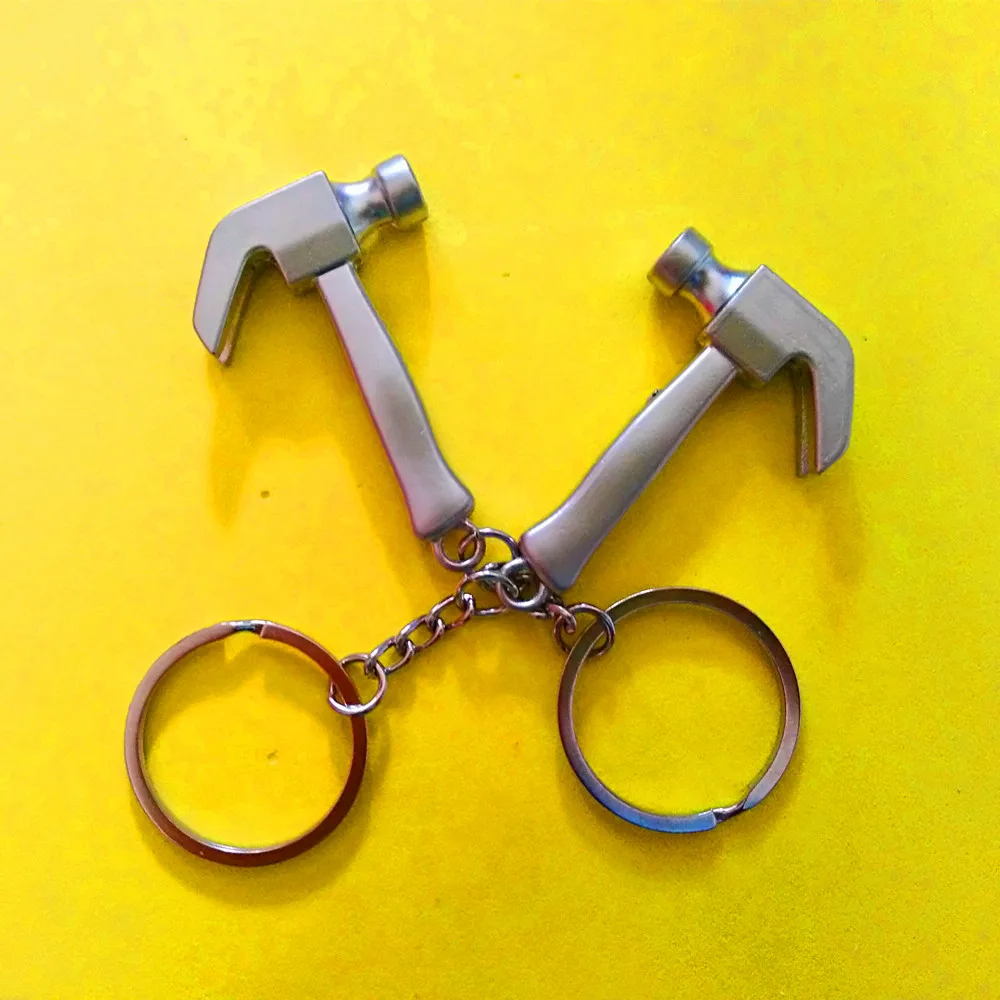10 Pcs 3D Mini tool keychains hammer keychain metal keychain zinc alloy ...