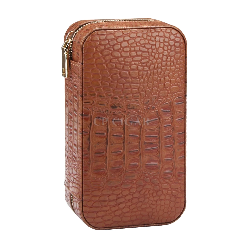 Cigar Travel Case Leather Cedar Wood Portable Cigar Humidor with ...