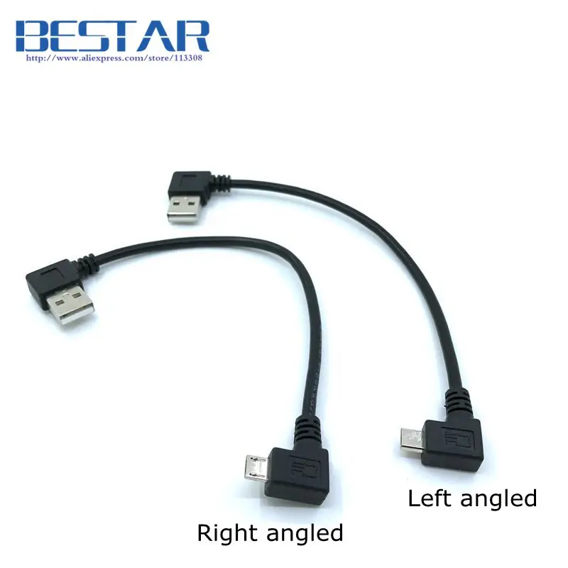 Left Angle Usb 2.0 A Male To Micro Usb 5pin Male Left Right Angled Data ...