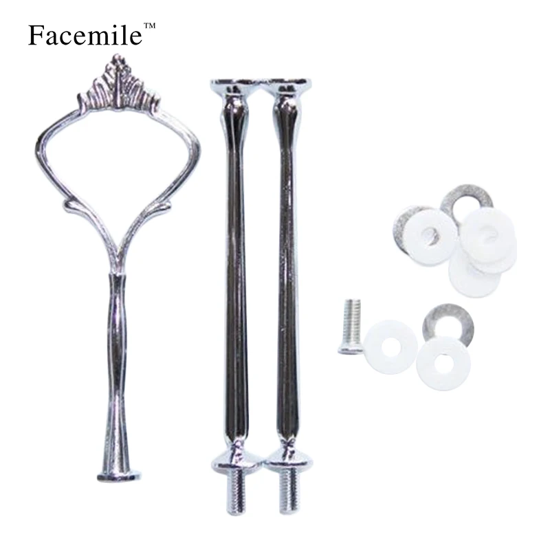 3 Tier Cake Plate Stand Handle Crown Fitting Hardware Metal Rod Party ...
