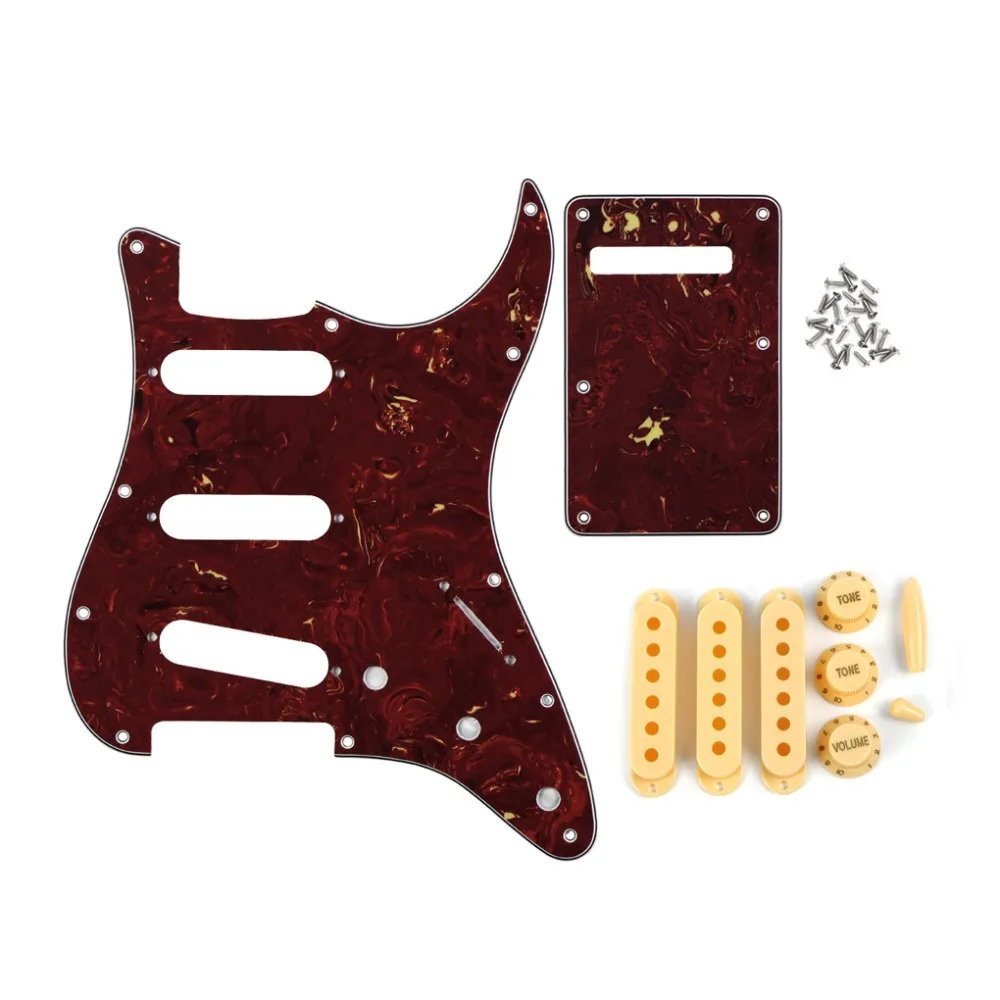 11 Holes Guitar Pickguard Plate Sss Strat Back Plate Tortoise Shell ...