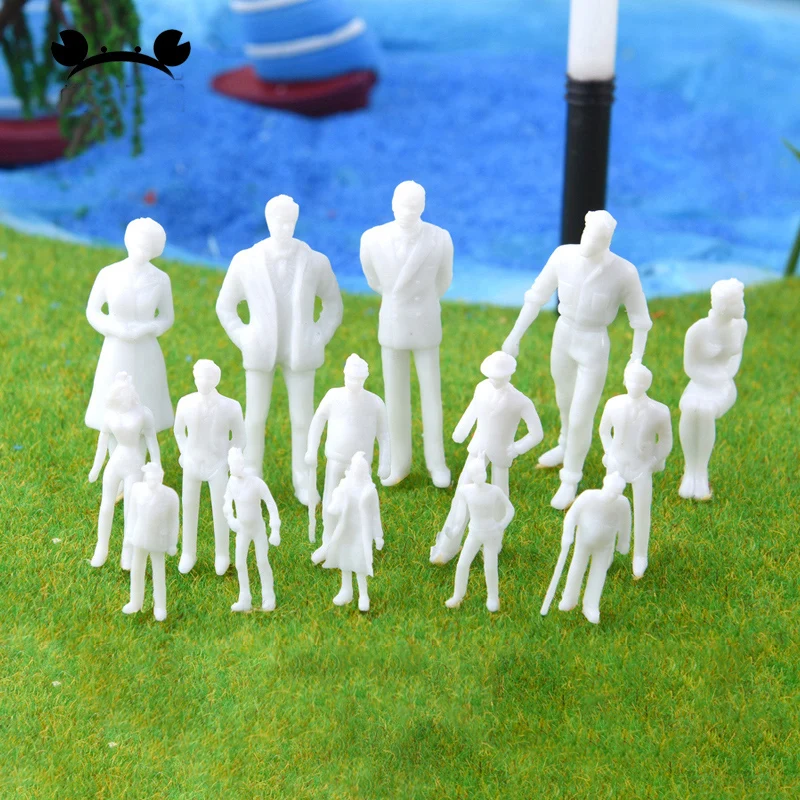 100PCS 1:50 1:300 Scale White unpainted Architectural Model Figures ...