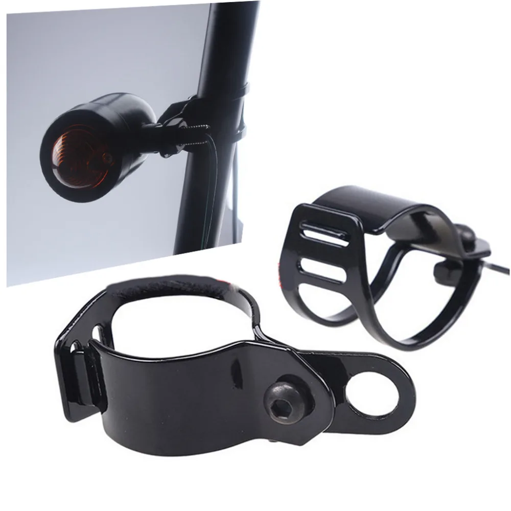 Universal Chromeb Motorcycle Turn Signals Relocation Clamps Mount Light ...