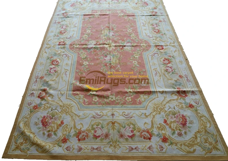 Aubusson Silk Rug Pink Beige Mint Princess Room Stunning Decor #146 ...