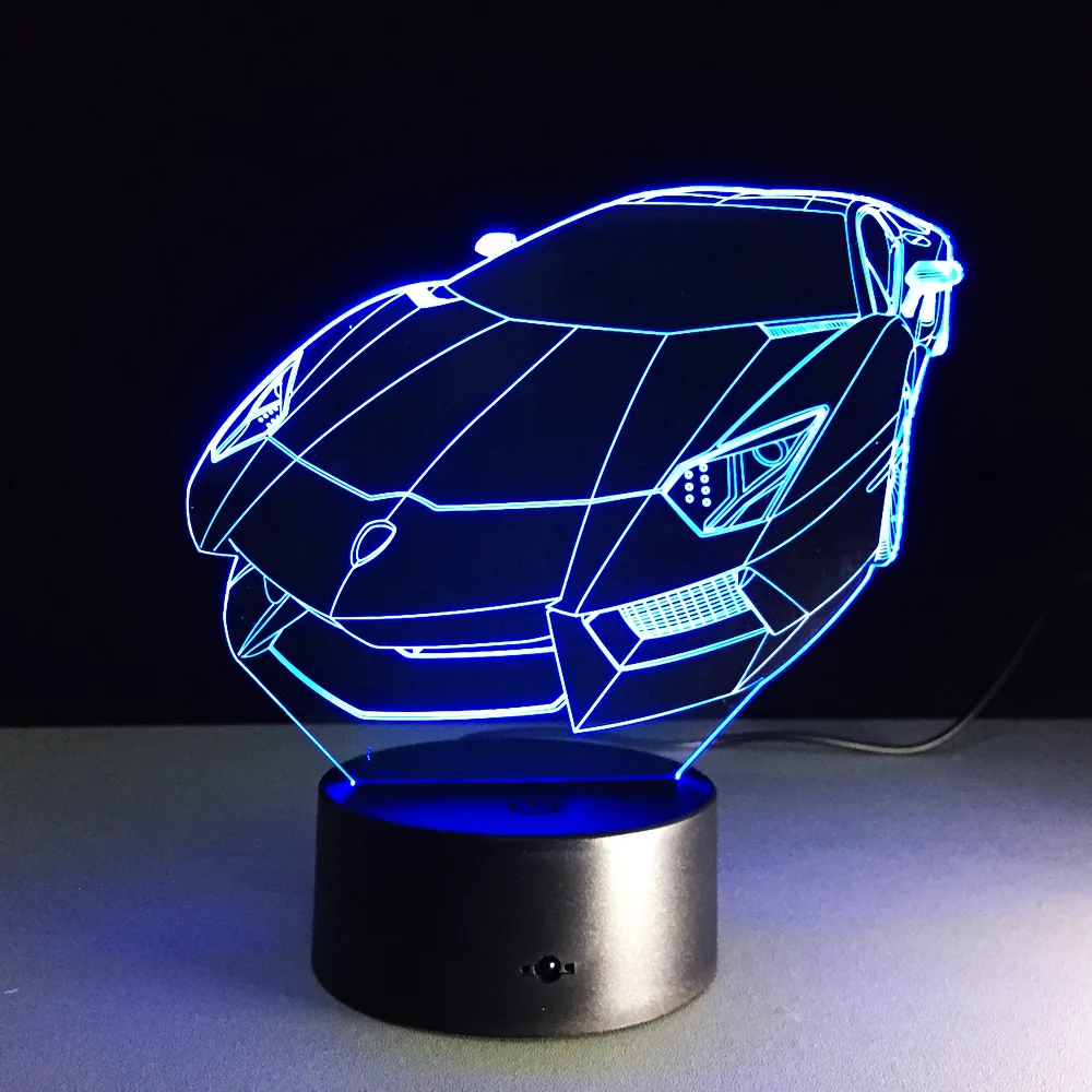 3D Farbe Ändern Acryl Nacht Licht Sport Auto Auto 3D Hologramm Hause ...