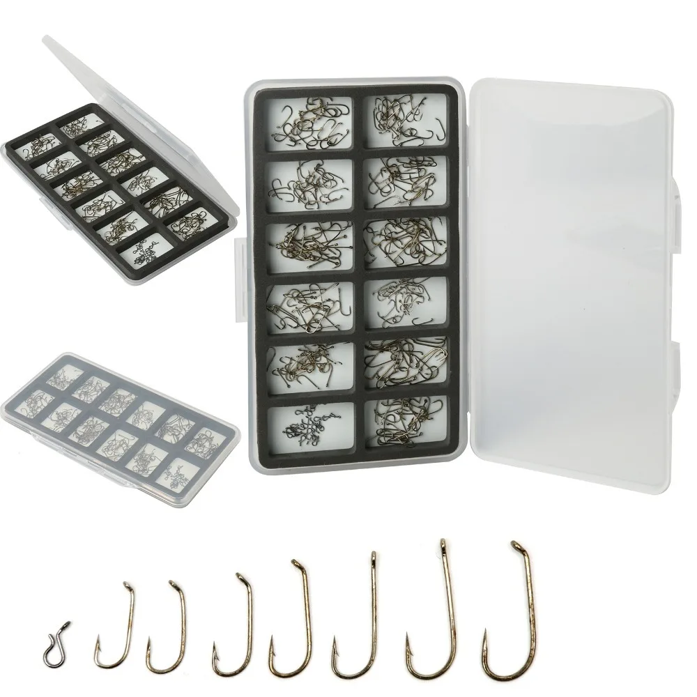 Fly Fishing Box With 300pcs 12# 18# Fishing Hooks 185*103*13mm Dry Fly ...