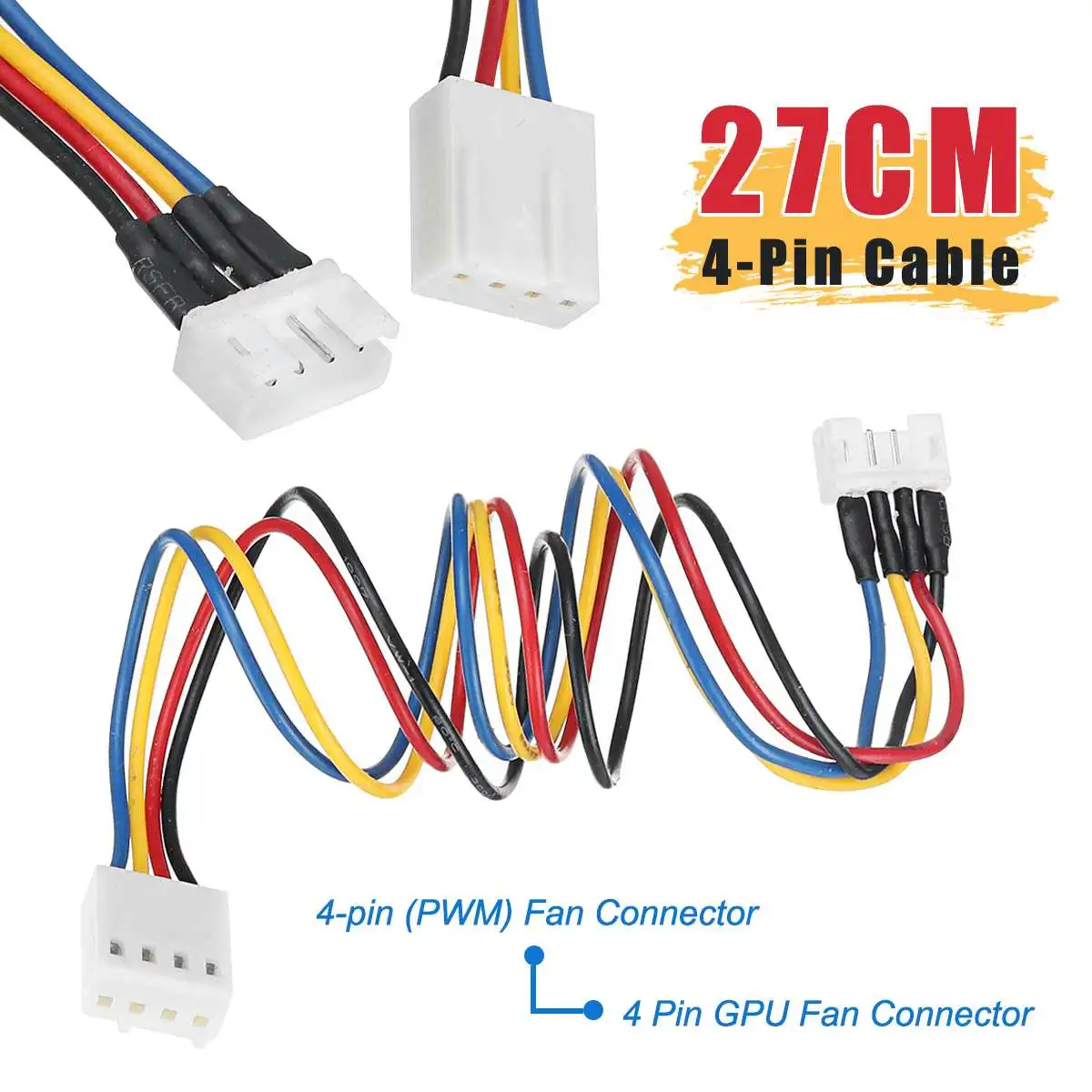 27CM Computer 4 pin PWM Fan Connector Female to 4 pin GPU Fan Connector ...