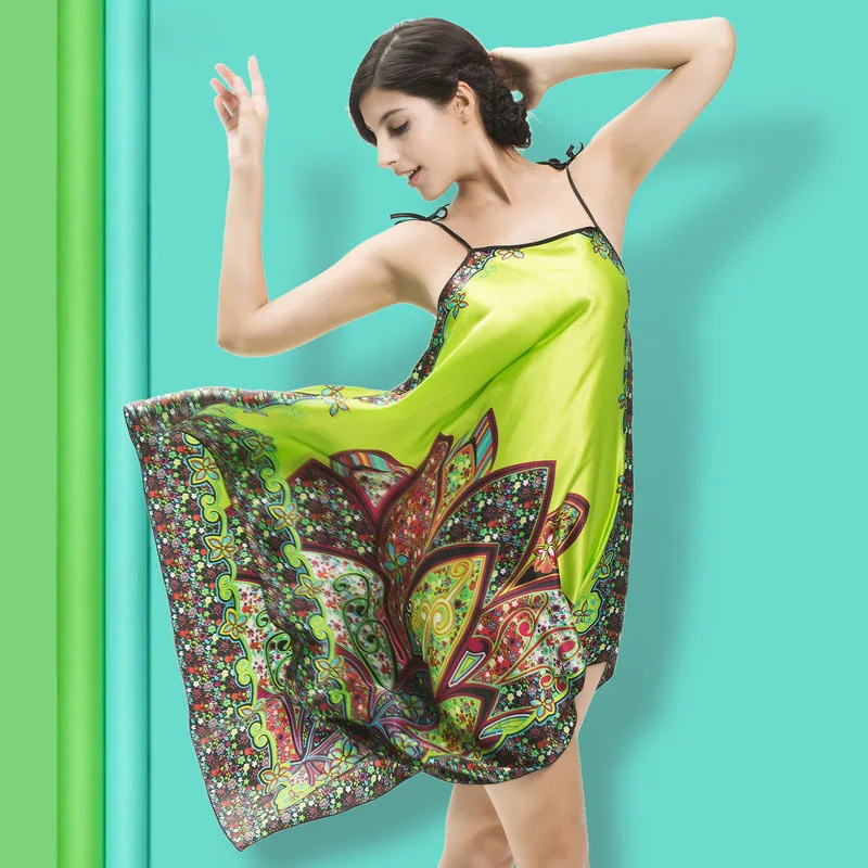 1Pcs Summer Silk Women Sleepwear Ladies Sexy Lingerie Sleepdress ...