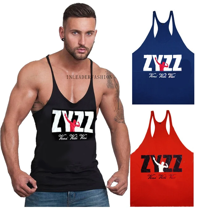 2015 Men New Arrival ZYZZ Brand Tank tops Gold GymShark Stringer ...