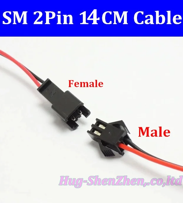 High Quality 200set JST led strip Connector 2pin 14cm Wire for Male ...