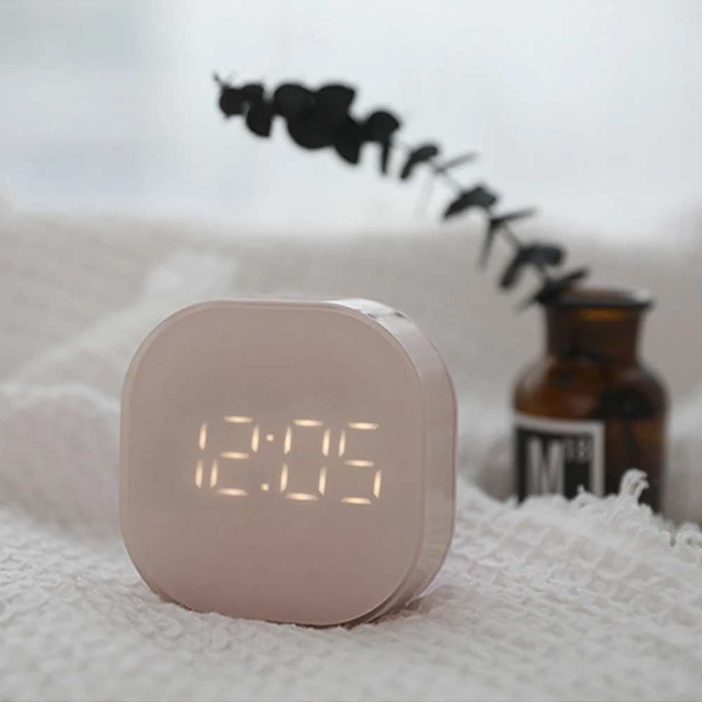 Electronic-Square-Silent-Bedside-Alarm-Clock-Intelligent-Temperature ...