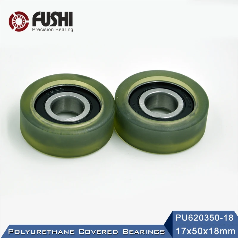 PU-6203-Polyurethane-Covered-Bearing-17-50-18-mm-2-Pcs-Shaft-17mm ...