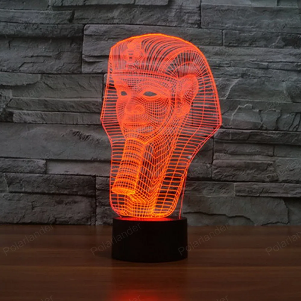 Home Decoration Fantastic design 3D Lights Pharaohs shape creative ...