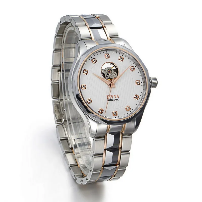 Fiyta Women's Dress Watch Automatic Mechanical Movement Tungsten Steel ...