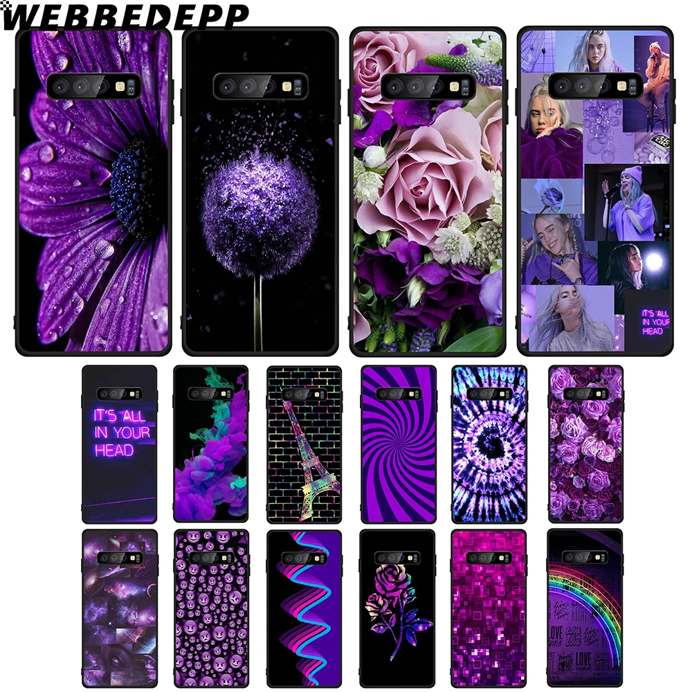 WEBBEDEPP roxo Elegante Caso TPU Macio para Samsung Galaxy Note8 9 A10 ...