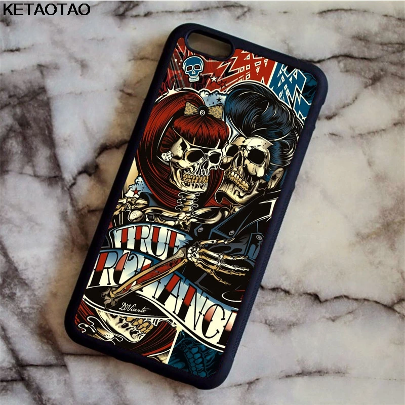 KETAOTAO Candy Skull Rock n Roll Phone Cases for iPhone 4S 5C 5S 6 6S 7 ...