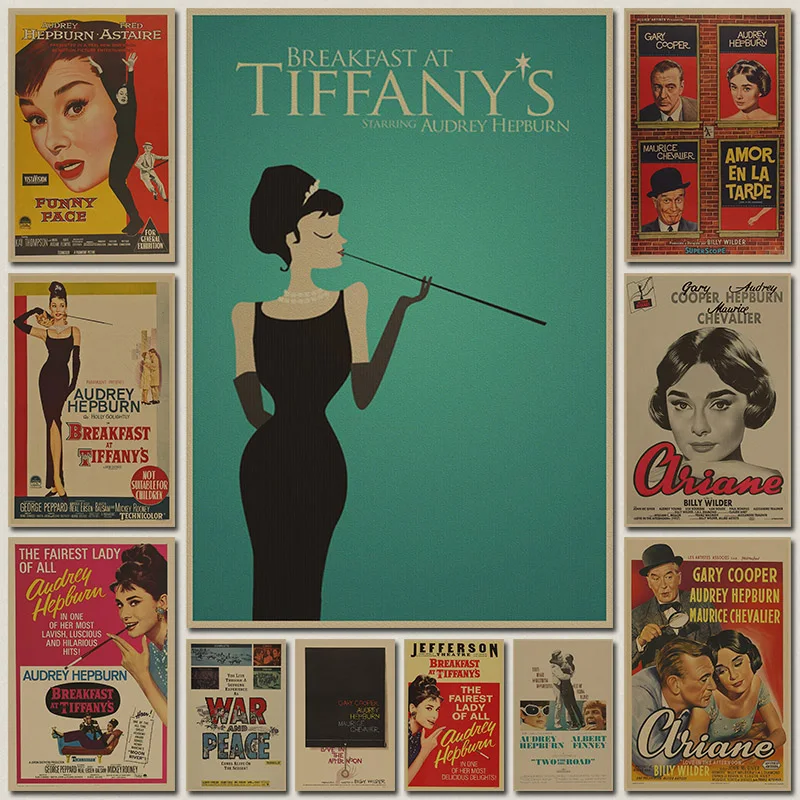 Retro Old Times Memory Collection Pop Art Pin-up Girls Audrey Hepburn ...