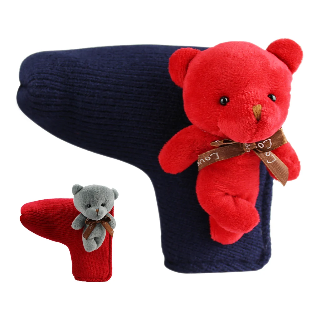 Cute Bear Knitted Golf Head Cover for Putter Blade Golf Putter ...