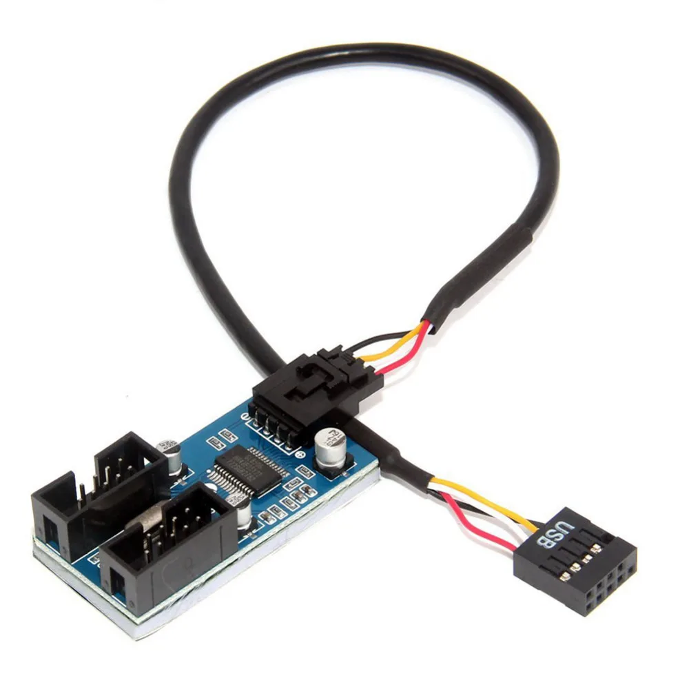 Motherboard Usb 9 Pin Header Multiplier Splitter 1 To 2 Extension Cable Cord 30 Cm High Quality