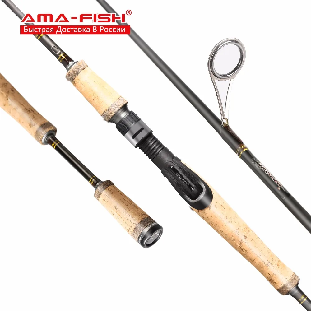 AMA Fish Brand Spinning Rod 2.1m /2.4m/2.7m 4 Sections Carbon Rods ML ...