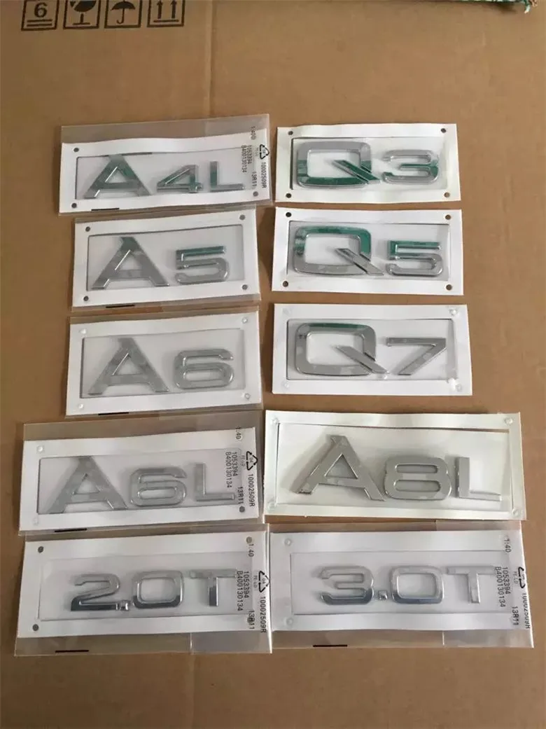 Chrome Rear Trunk Letters Number Badge Emblem Emblems for Audi A3 A4 A5 ...