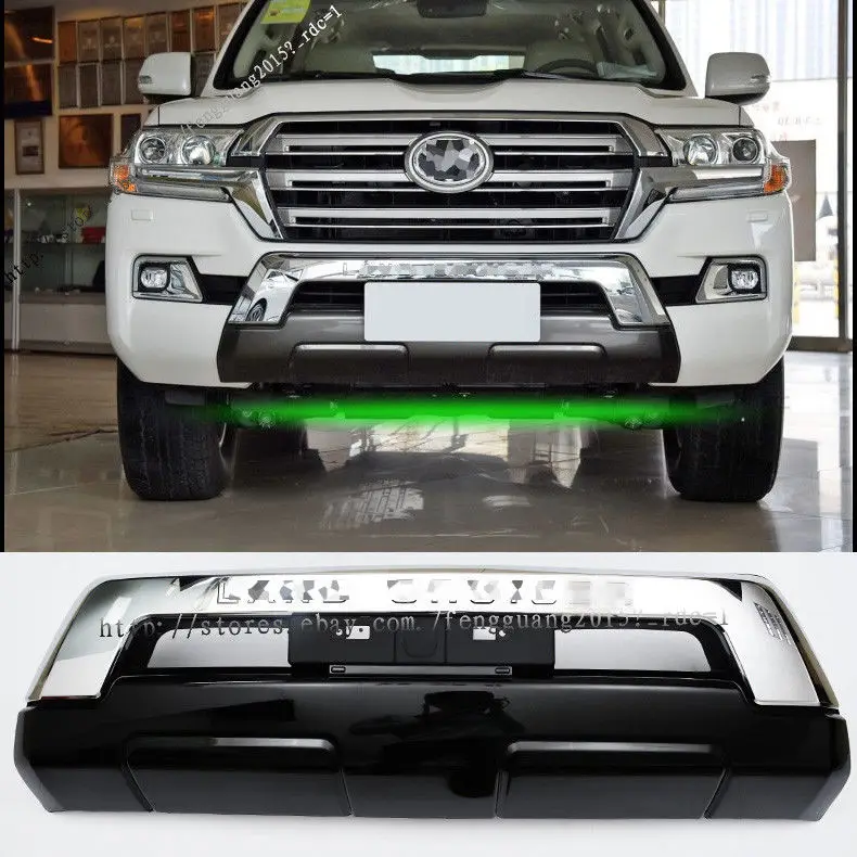 For Toyota Land Cruiser LC200 2016 2017 ABS Black paint front bumper ...