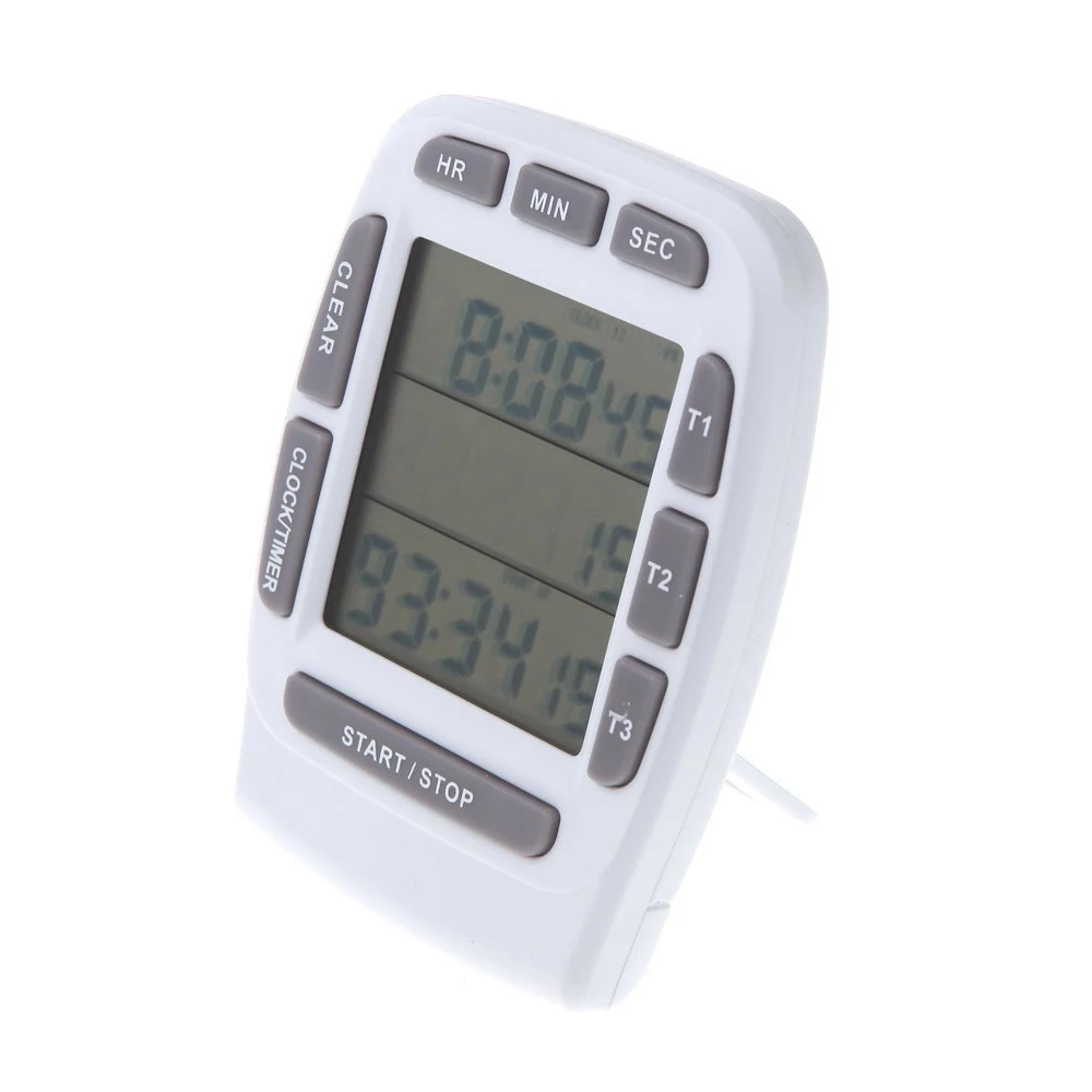 LCD Digital Alarm Timer with Triple Display 3 Line Timer Countdown ...