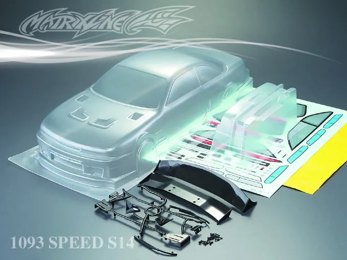 1set Silvia S14 1/10 drift RC PC body shell 195 width Transparent clean ...